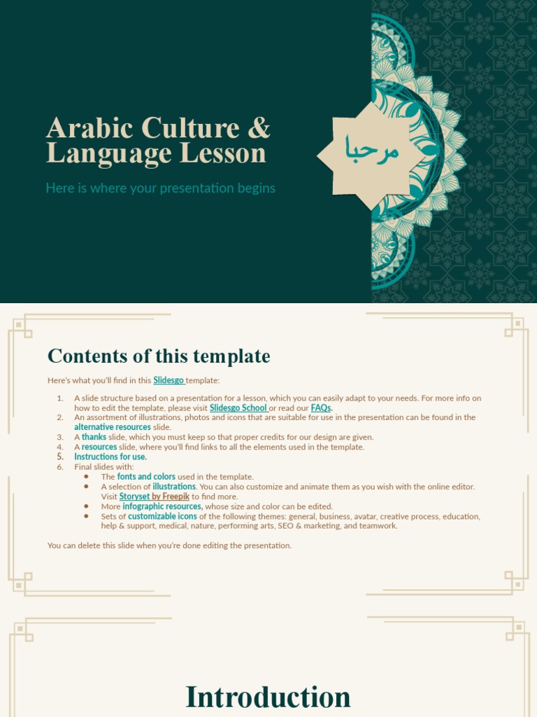 Arabic Culture & Language Lesson | PDF | Planets | Solar System