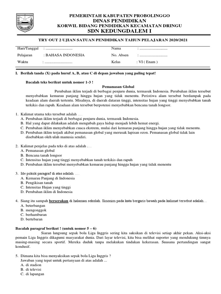 Soal Tryout 2 Bi | PDF