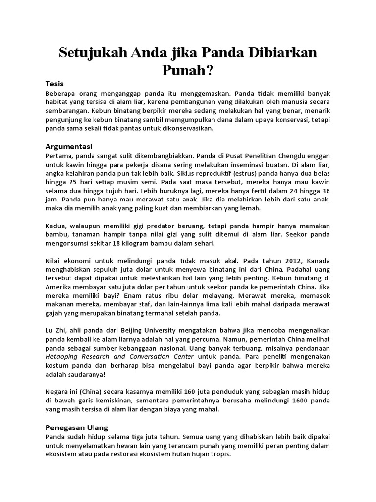 Teks Eksposisi Panda | PDF