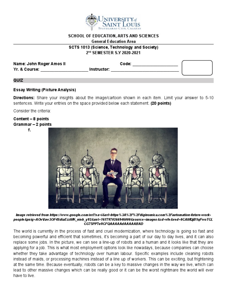 School of Education, Arts and Sciences General Education Area 2 ...