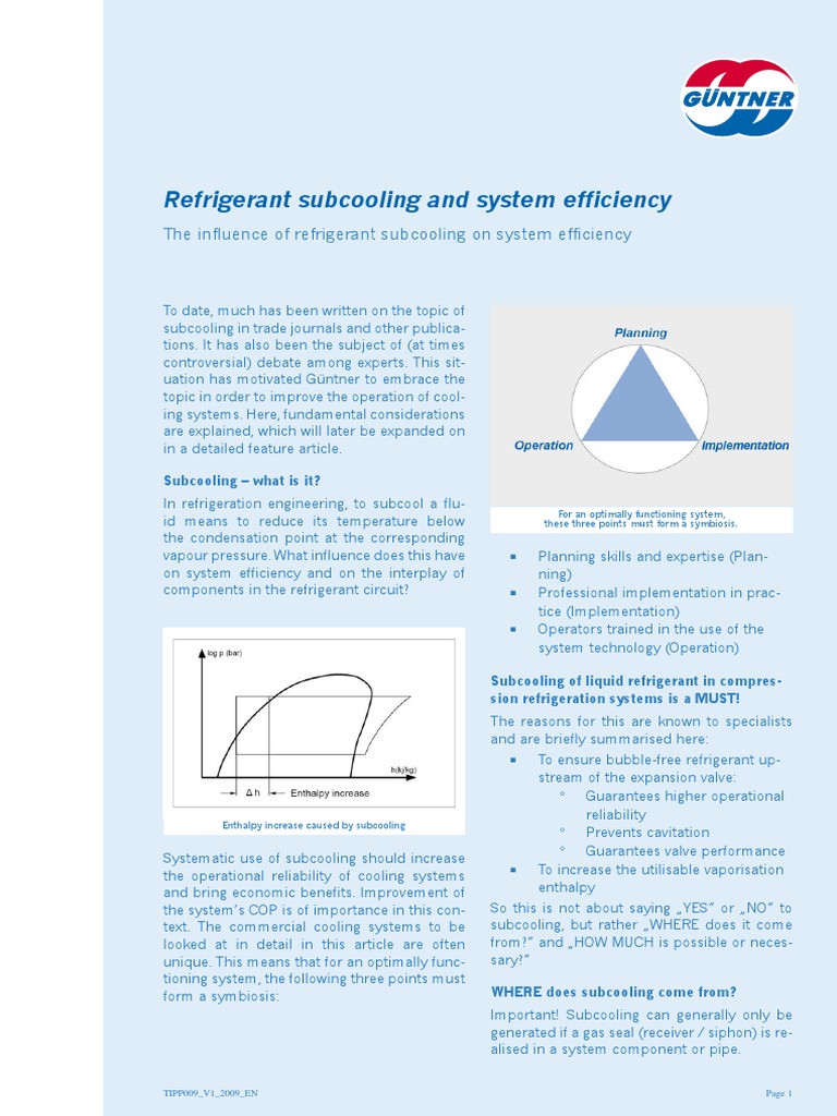 Subcooling's Impact on Refrigeration Efficiency | PDF | Continuum ...