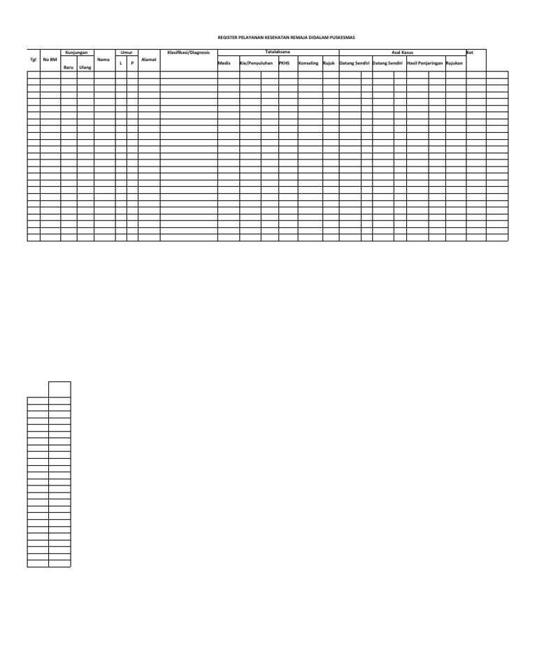 Form Register Remaja | PDF