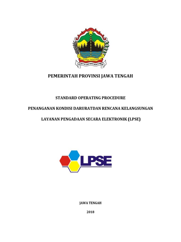 24 SOP Penanganan Kondisi Darurat Dan Rencana Kelangsungan LPSE | PDF