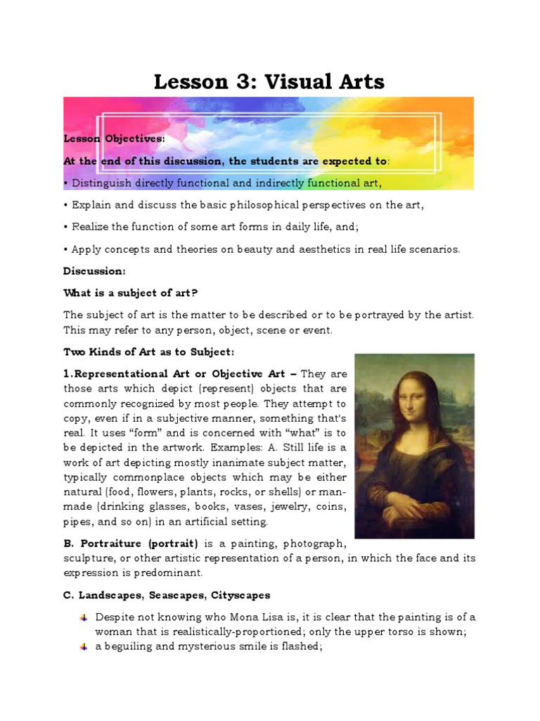 Lesson 3: Visual Arts | PDF | Paintings | Pastel