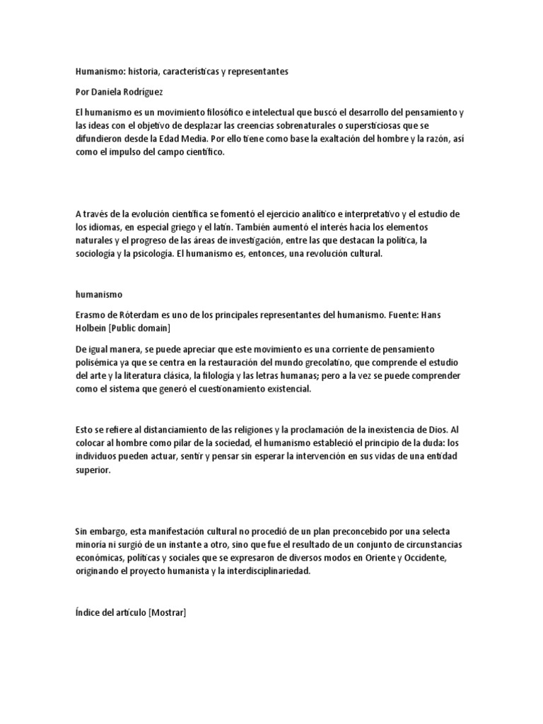 Historia Del Humanismo | PDF | Humanismo | Renacimiento
