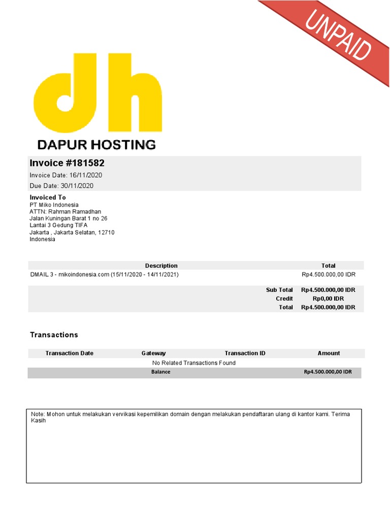 Contoh Invoice | PDF
