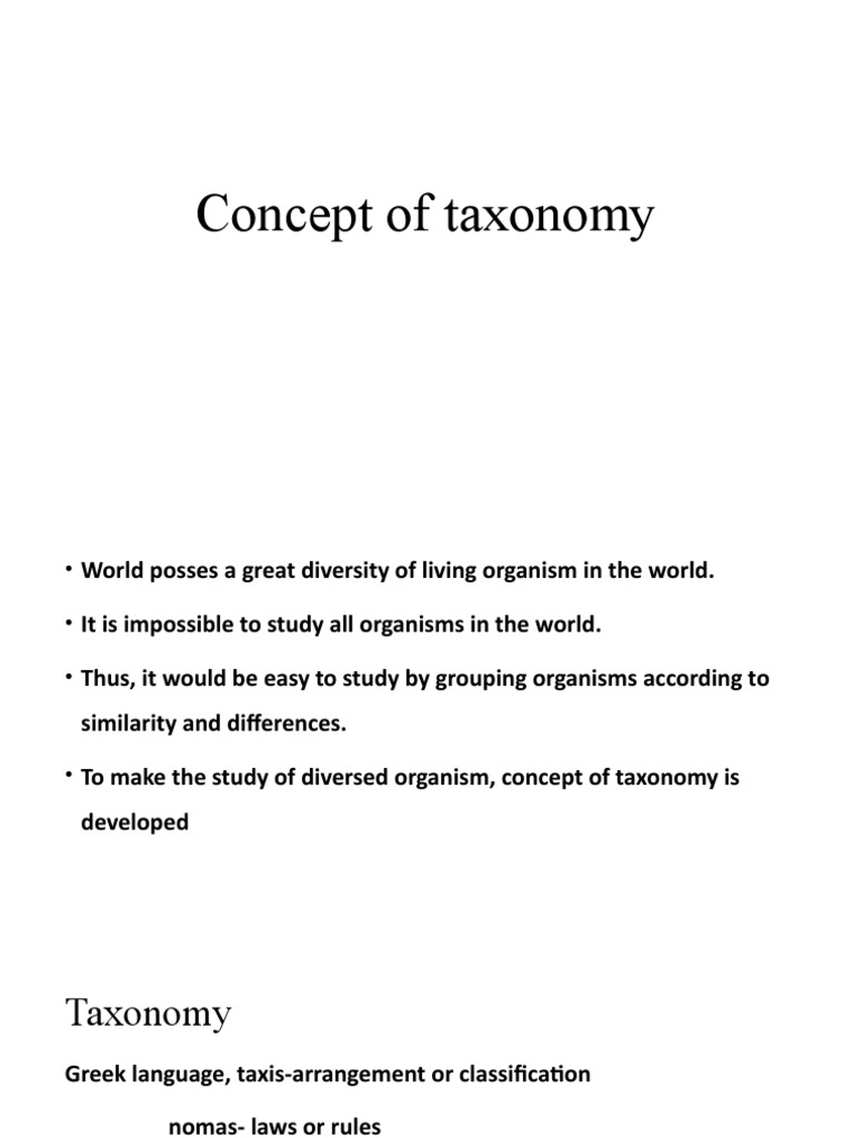Concept of Taxonomy | PDF | Taxonomy (Biology) | Taxa