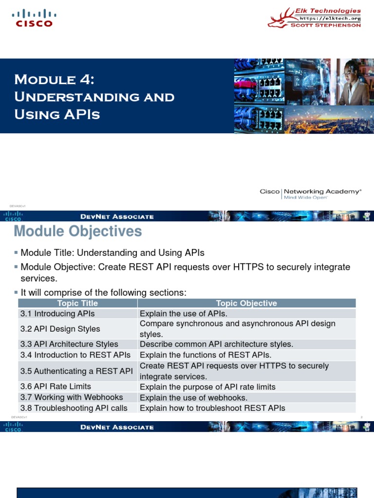 DEVASC Module 4 | PDF | Representational State Transfer | Hypertext Transfer Protocol