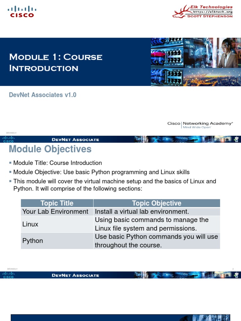 Module 1: Course: Devnet Associates V1.0 | PDF | Virtual Machine | Linux