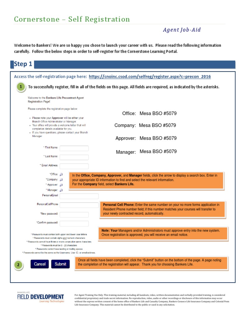 Cornerstone - Self Registration For New Agents | PDF | Cyberspace ...