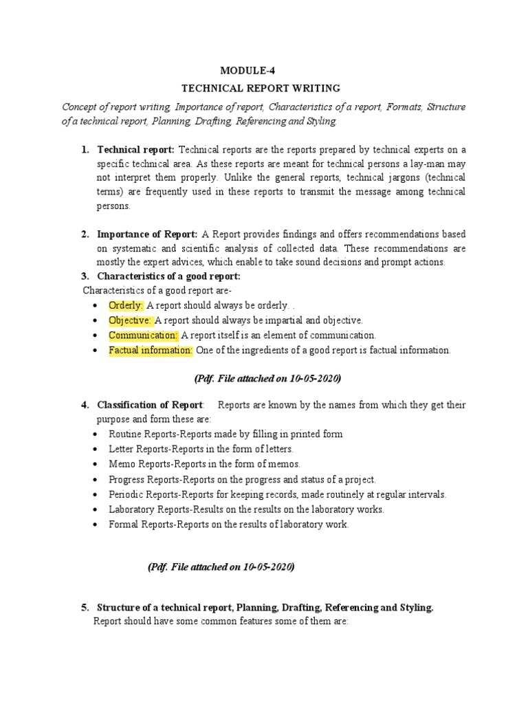 Module.4 TECHNICAL REPORT WRITING | PDF | Data | Information