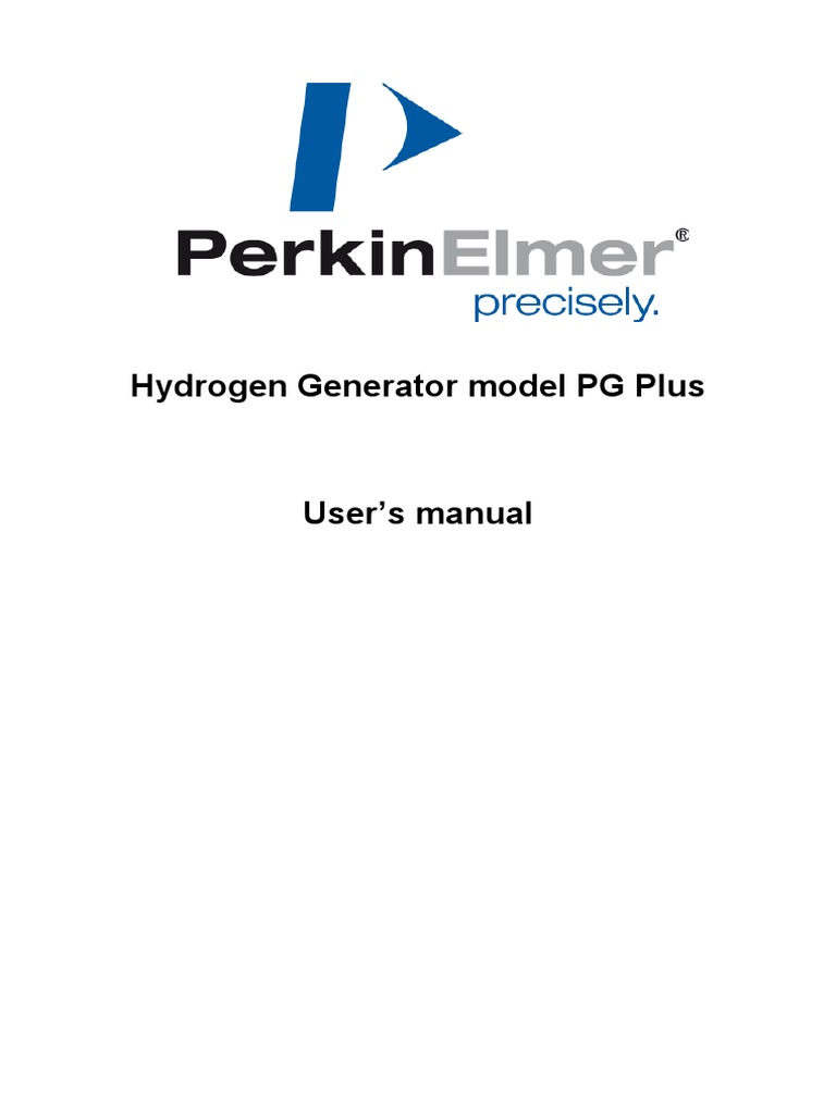 PG Plus Hydrogen Generator Manual | PDF | Radio | Valve