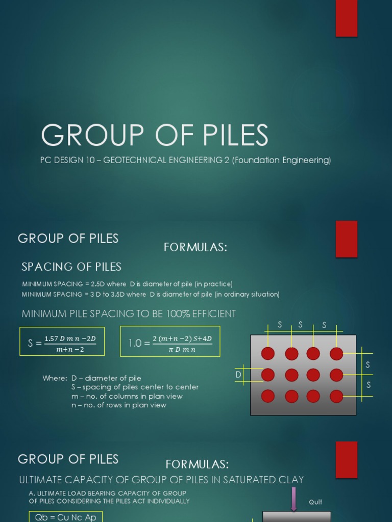 Week 14 - Group of Piles | PDF | Deep Foundation | Geotechnical Engineering