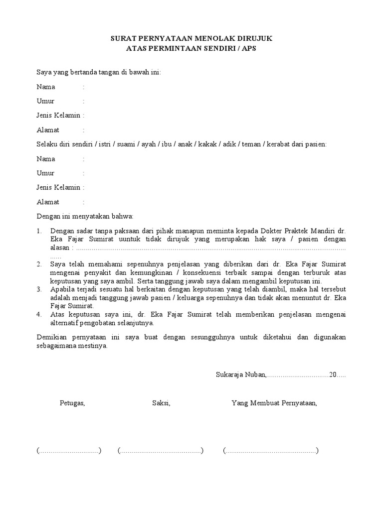 Contoh Surat APS | PDF