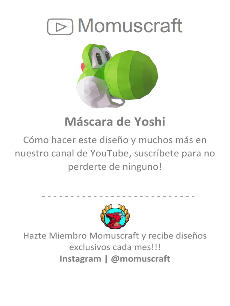 Cómo crear una máscara de Yoshi paso a paso | PDF | Violencia