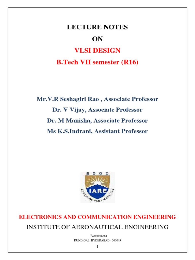 VLSI Design Notes 1 - Compressed | PDF | Mosfet | Field Effect Transistor VLSI Design Notes 1 - Compressed | PDF | Mosfet | Field Effect Transistor
