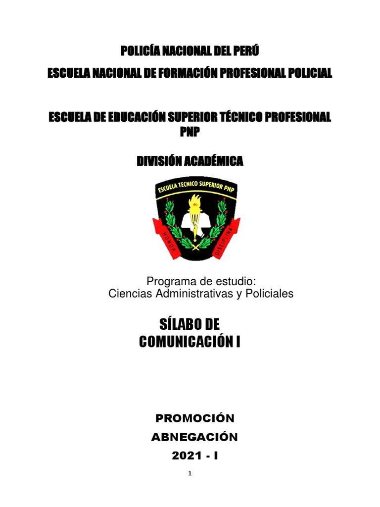 Silabo y Modulo Comunicacion I 2021 405 0 | PDF | Evaluación | Comunicación