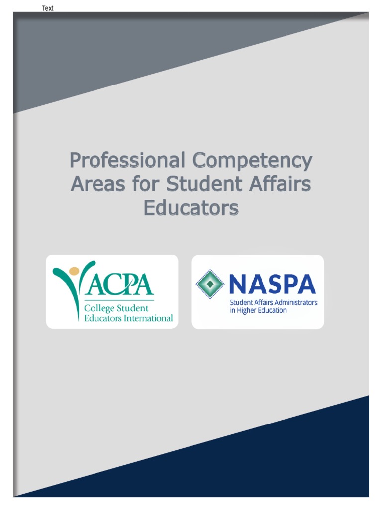 ACPA-NASPA Professional Competencies (2015) | PDF | Student Affairs ...