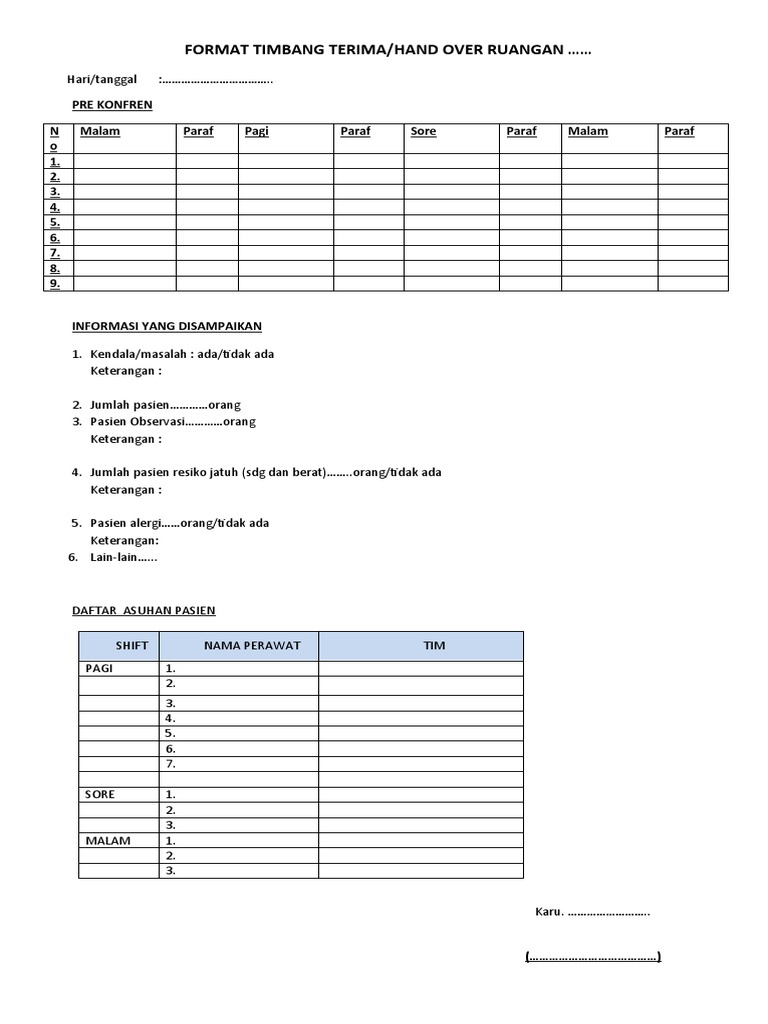 Format Timbang Terima | PDF