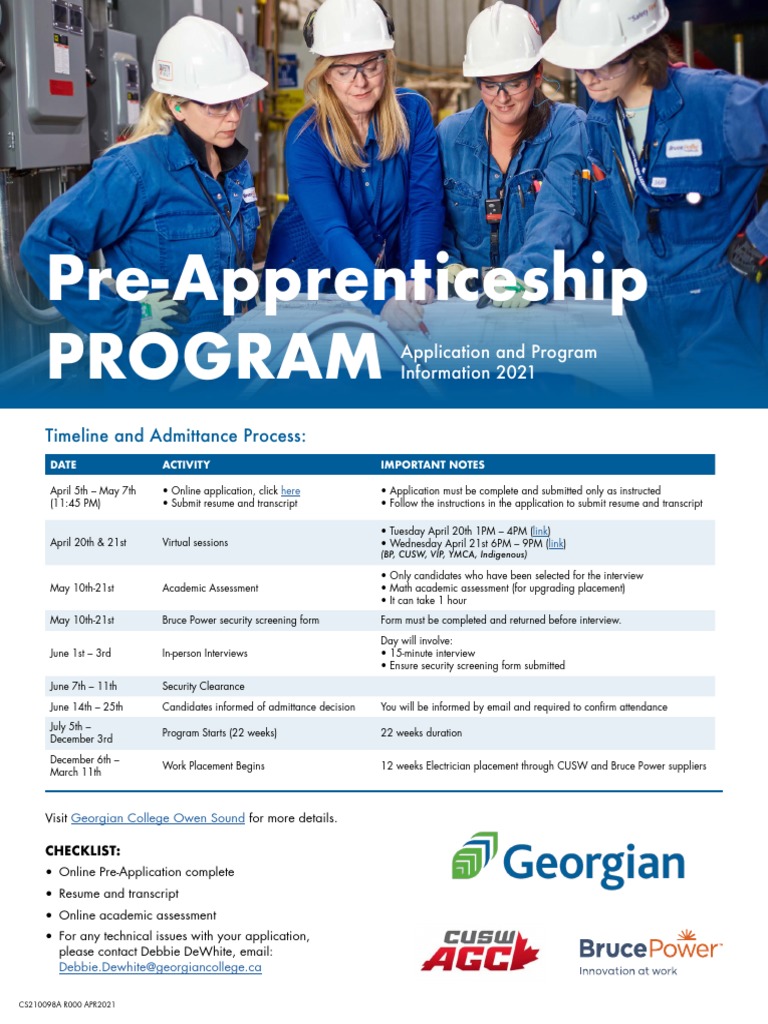Pre-Apprenticeship Program: Timeline and Admittance Process | PDF ...