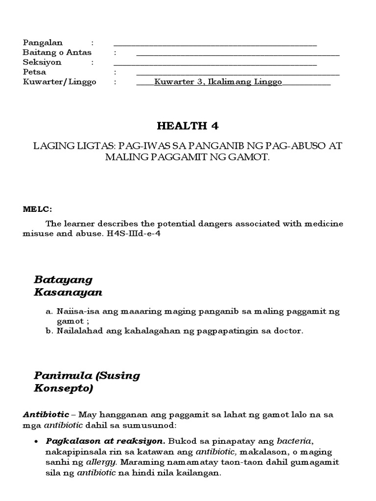 Las Health 4 Q3 W5 | PDF