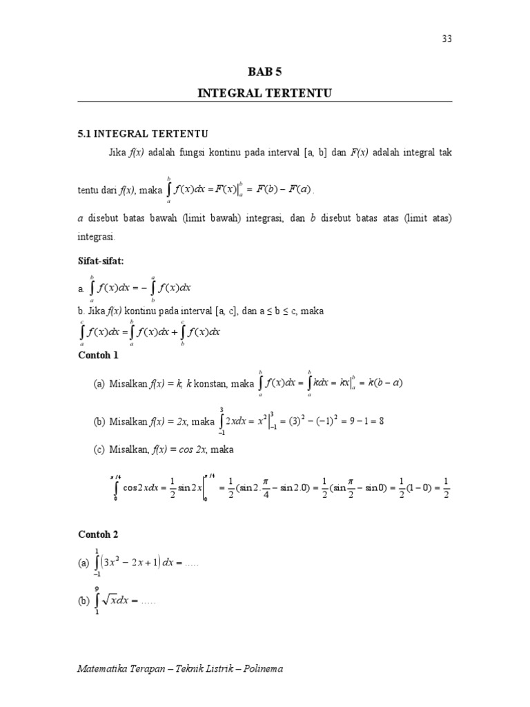 Bab 5 Integral Tertentu Harga Rerata Dan Efektif | PDF