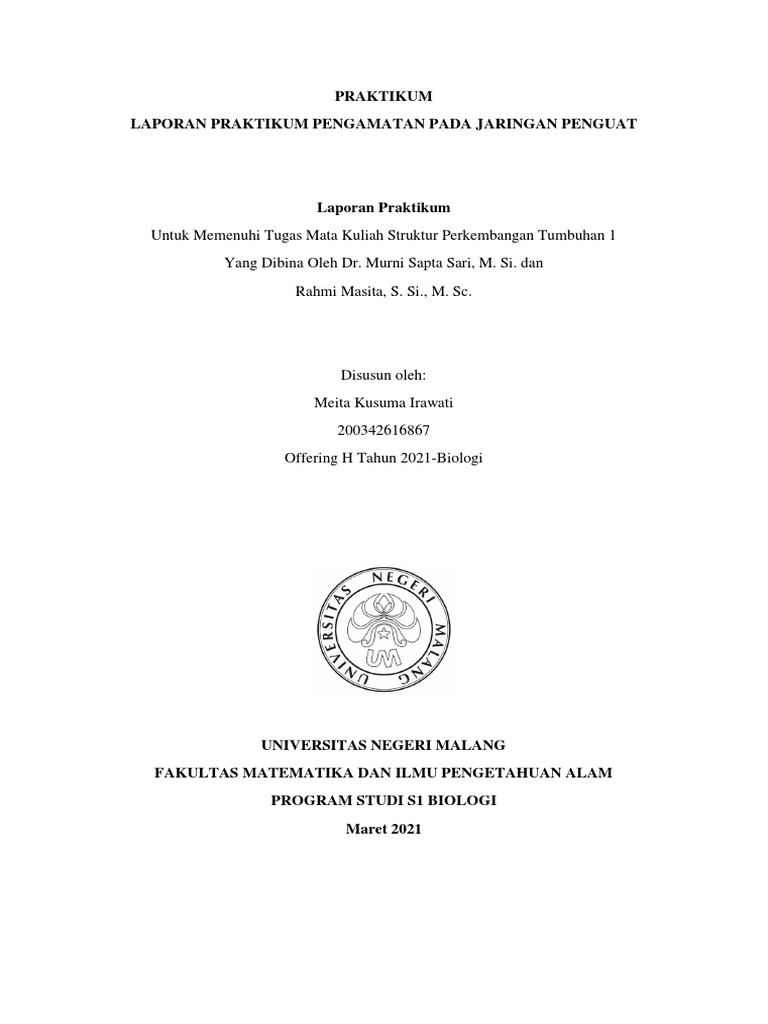 Laporan Praktikum Jaringan Parenkima Dan Penguat | PDF