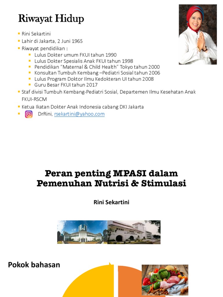Presentasi 2-Peran Penting MPASI Dalam Pemenuhan Nutrisi & Stimulasi (Prof. Dr. DR Rini ...