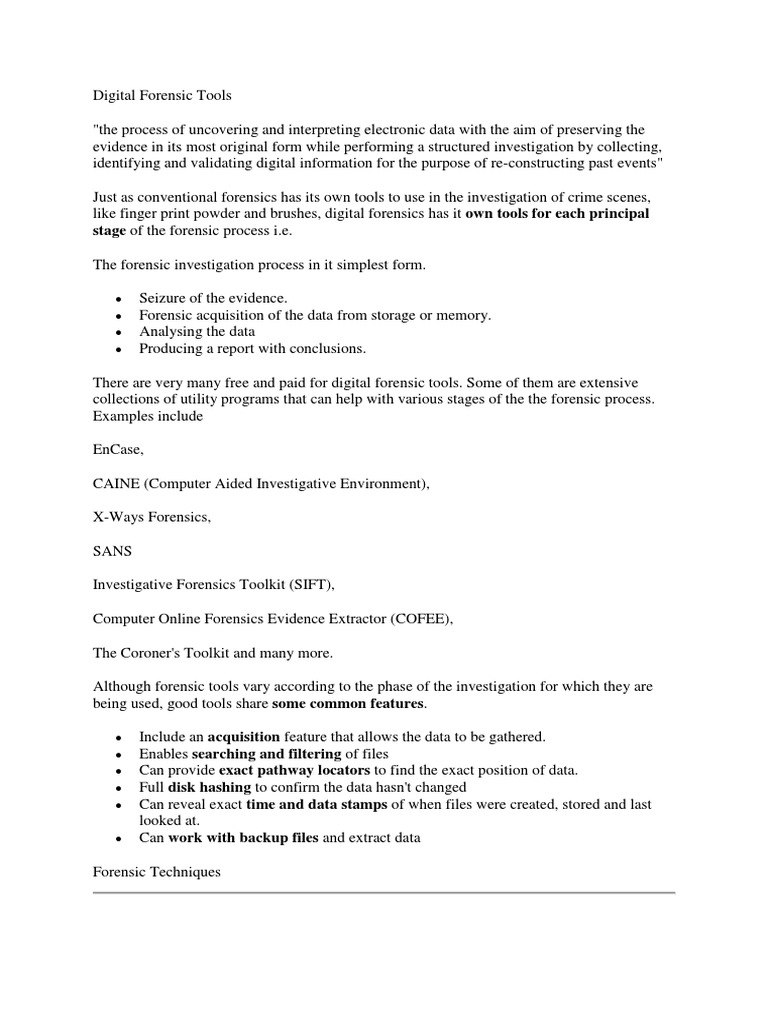 Digital Forensic Tools | PDF | Digital Forensics | Computer File