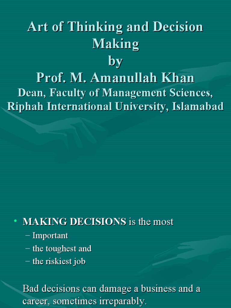 Hidden Traps in Decision Making | PDF | Rationality | Decision Making