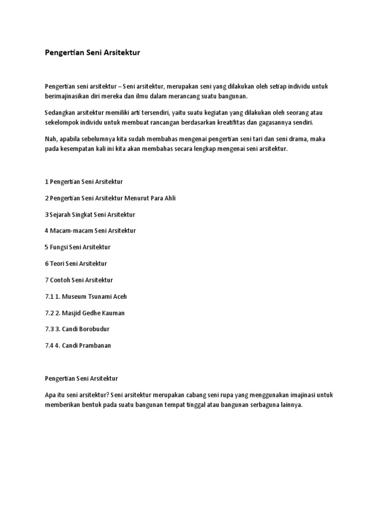 Pengertian Seni Arsitektur | PDF