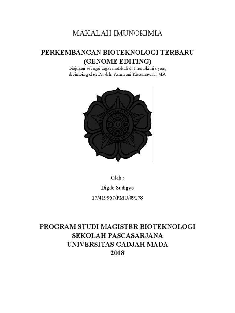 Digdo Sudigyo 419967 - TUGAS MAKALAH IMUNOKIMIA - (Topik Perkembangan Bioteknologi (Genome ...