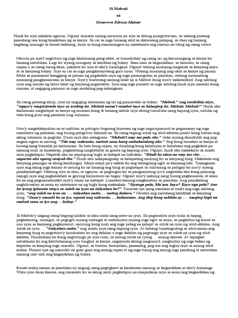 Si Mabuti | PDF