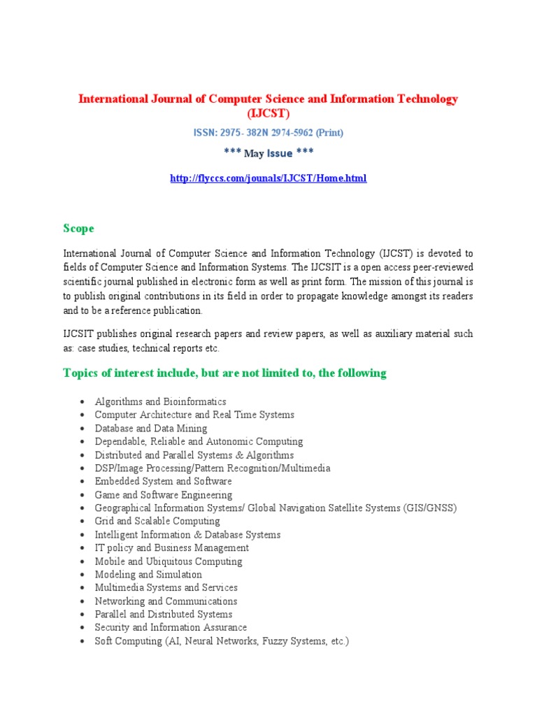 International Journal of Computer Science and Information Technology ...