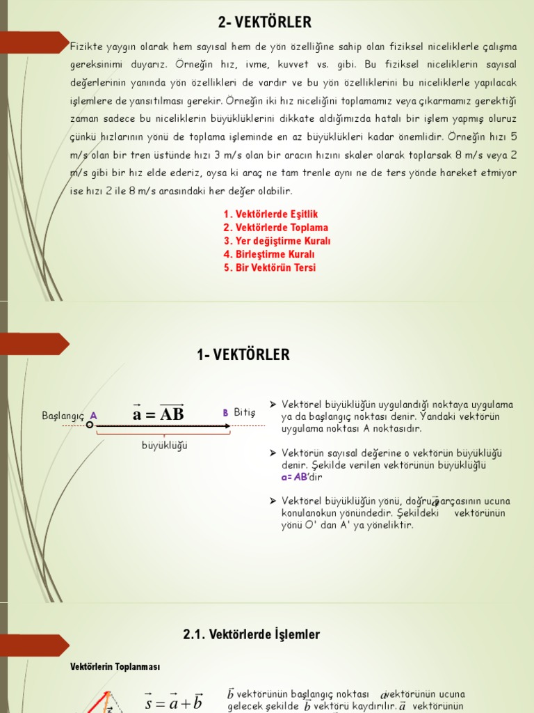 Fizik-I 2. Ders Notlari | PDF