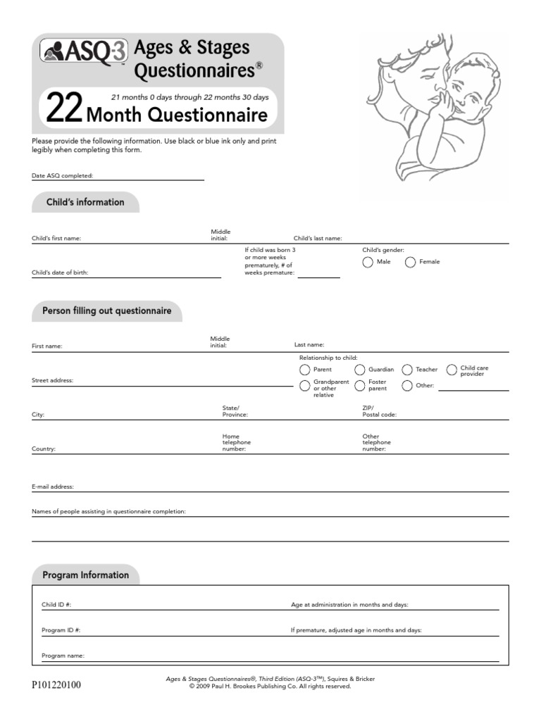 Month Questionnaire: Ages & Stages Questionnaires | PDF