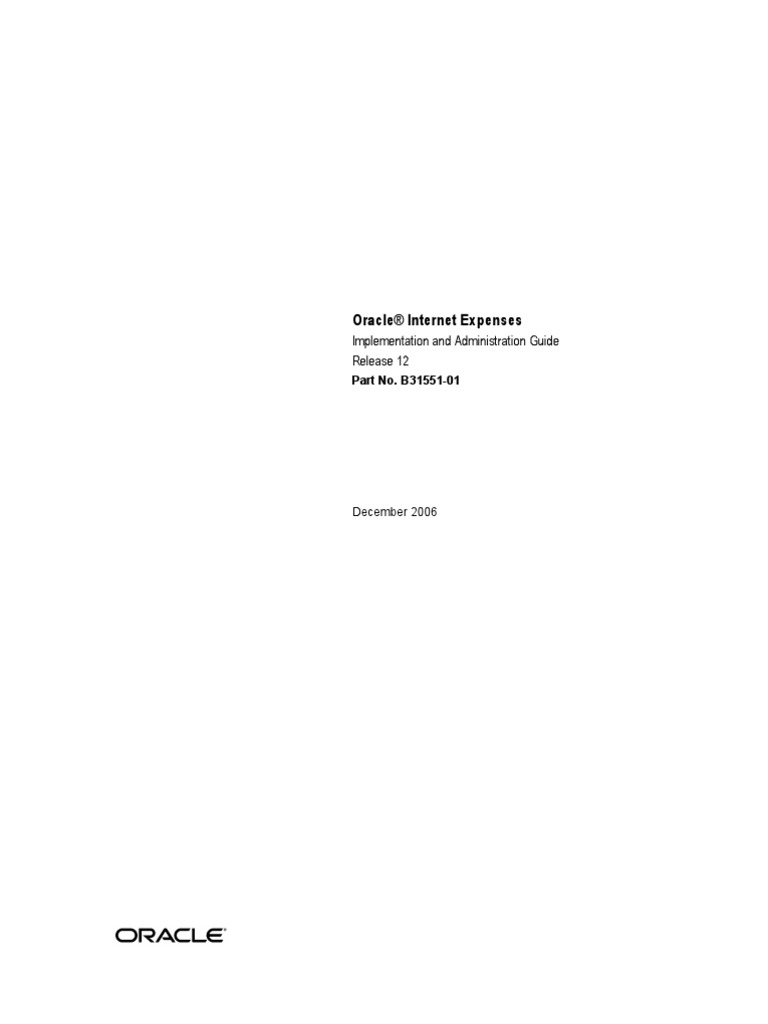 Oracle® Internet Expenses: Implementation and Administration Guide ...