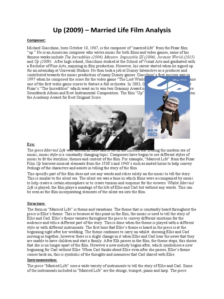 Up (2009) - Married Life Film Analysis: Composer | PDF | Entertainment ...
