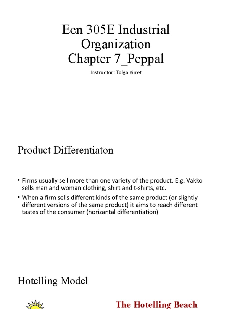 Hotelling fromPeppalCh7 | PDF | Monopoly | Profit (Economics)