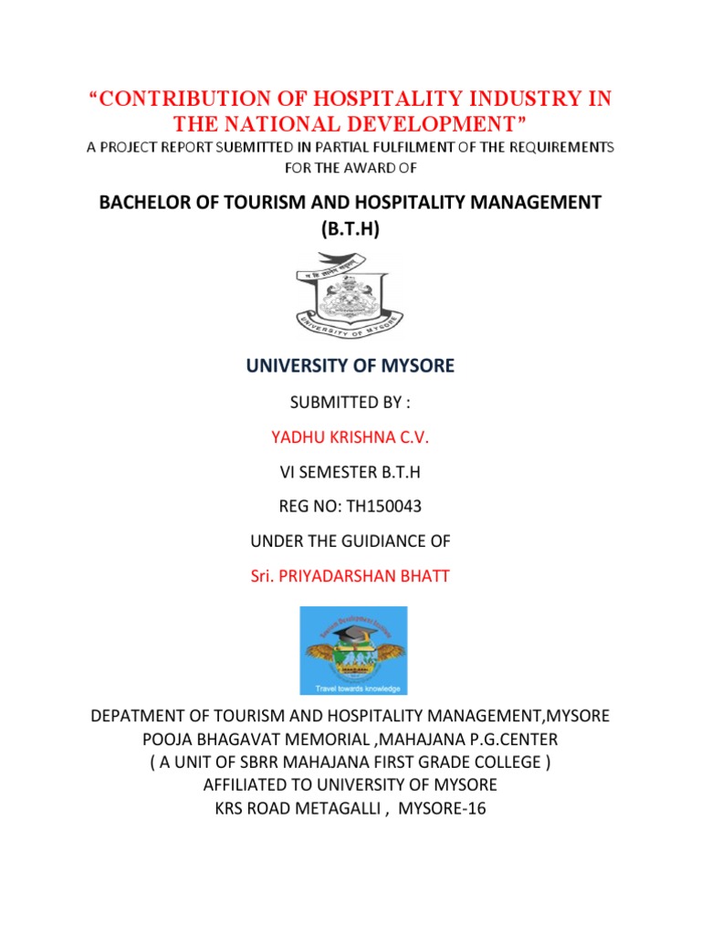 Contribution of Hospitality Industry in The National Development | PDF ...