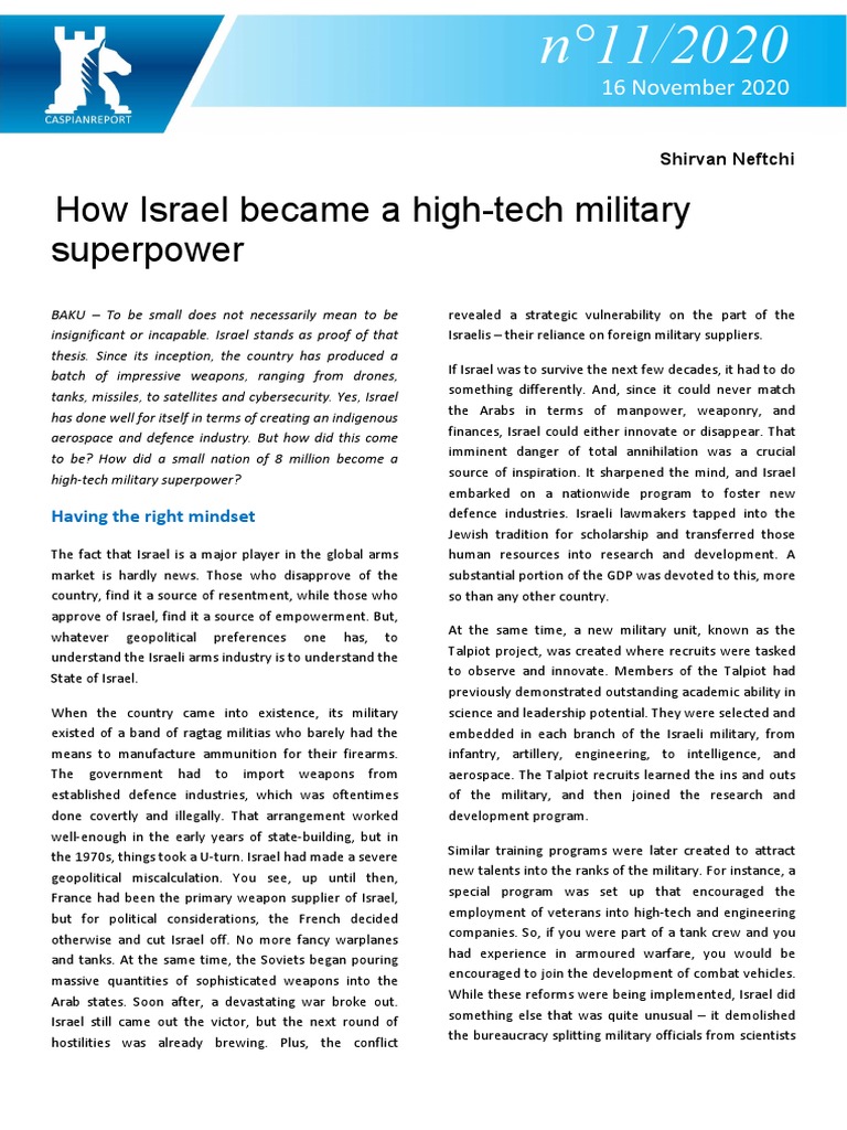 How Israel Became A High-Tech Military Superpower | PDF | Israel ...