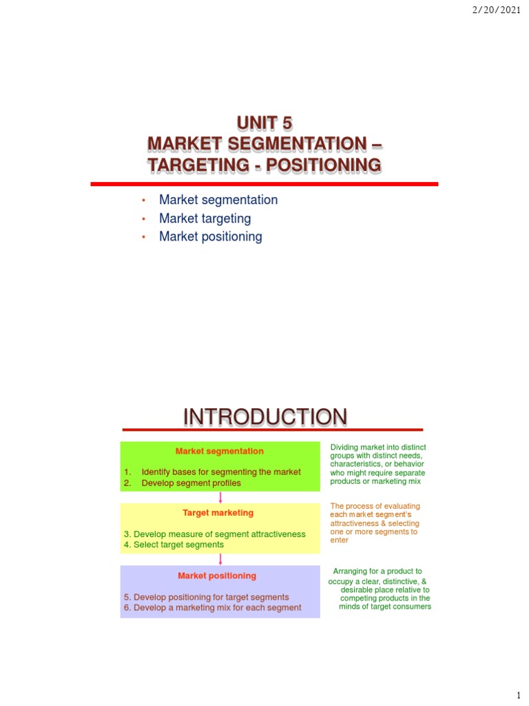 Unit 5 Market Segmentation | Download Free PDF | Market Segmentation ...