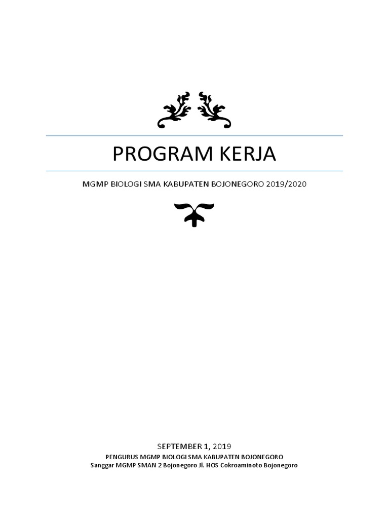 Program Kerja MGMP Biologi 2019-2020 | PDF
