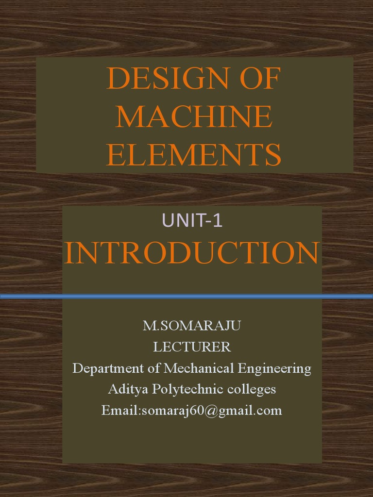 Design of Machine Elements: UNIT-1 | PDF | Stress (Mechanics ...