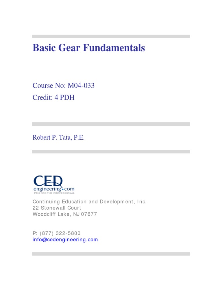 Basic Gear Fundamentals R1 | PDF | Gear | Mechanical Engineering