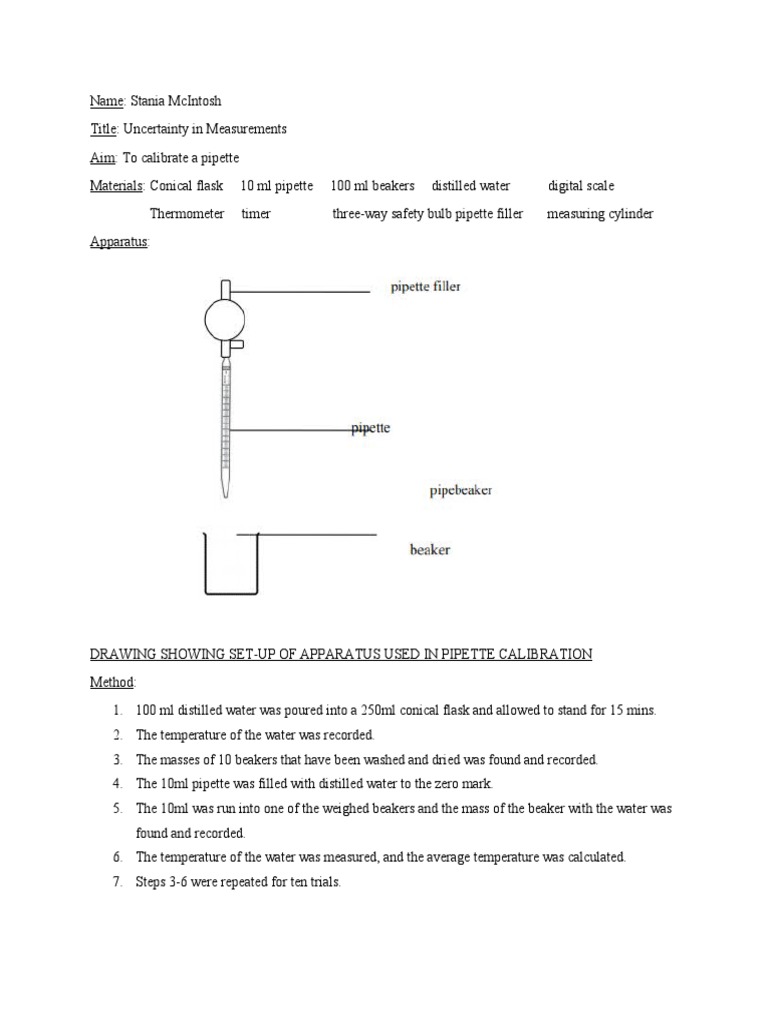 Uncertainty in Measurements - Lab Report | PDF | Accuracy And Precision ...
