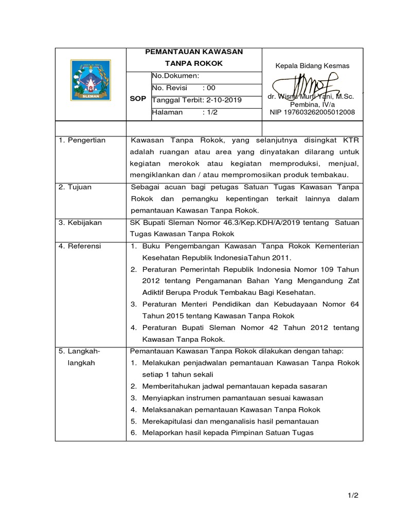 SOP Pemantauan KTR | PDF