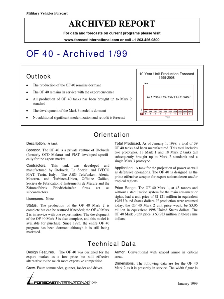 Forecast OF40mk3 | PDF | Fire Control System | Tanks