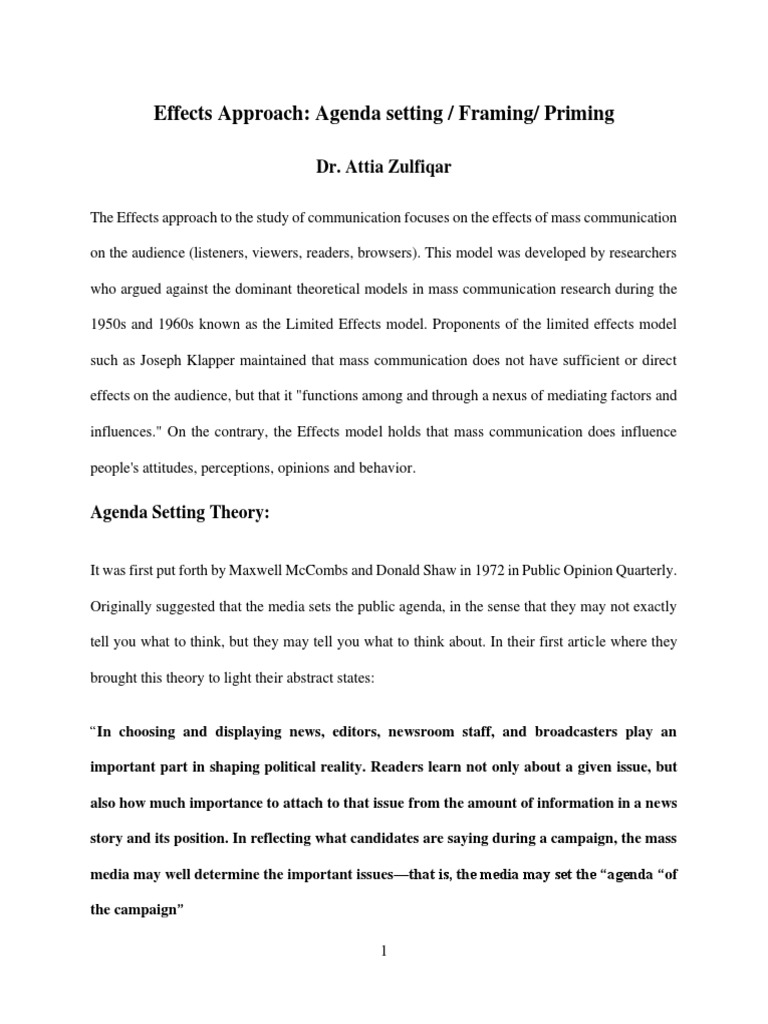 Understanding the Effects Approach: An In-Depth Examination of Agenda ...