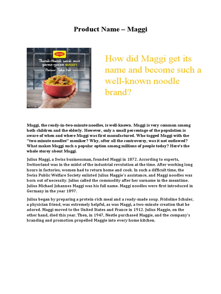 How Did Maggi Get Its Name and Become Such A Well-Known Noodle Brand ...